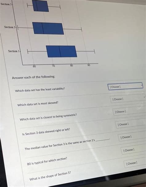 solved answer each of the following which data set has the