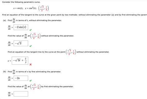 Solved Consider The Following Parametric Curve X Sin T