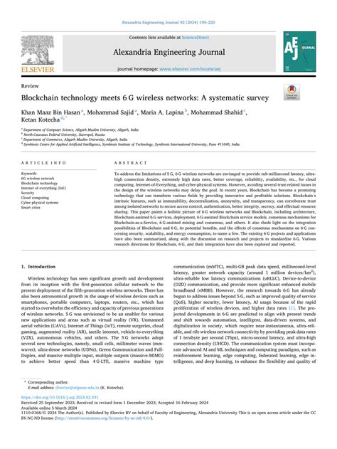 Pdf Blockchain Technology Meets 6g Wireless Networks A Systematic Survey