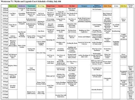 2018 Programming Grid Myths And Legends Con