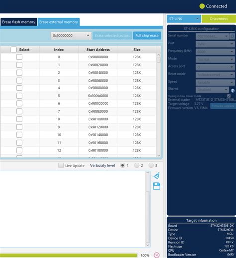 Solved External Flash Sector Size Of Stm32h750b Dk Is 128