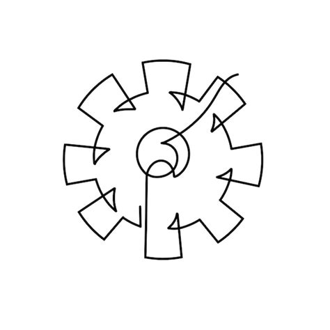 Premium Vector Vector Continuous One Line Gear Illustration