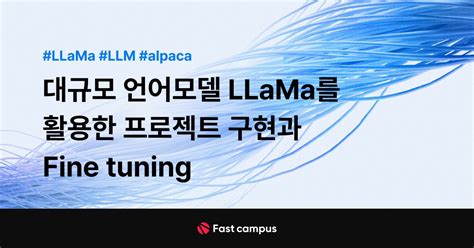 대규모 언어모델 Llama를 활용한 프로젝트 구현과 Fine Tuning 패스트캠퍼스