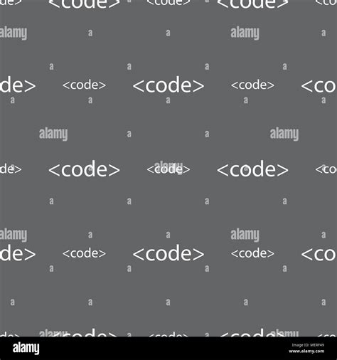 Code Sign Icon Programming Language Symbol Seamless Pattern On A Gray Background Vector