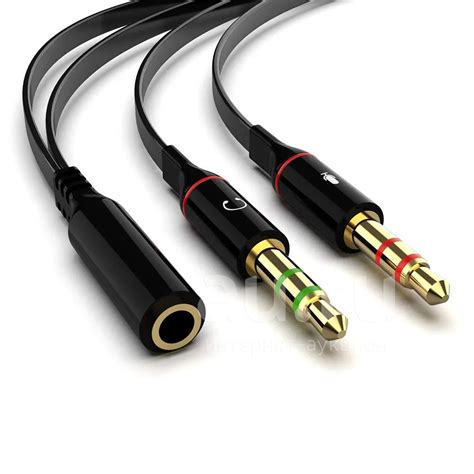 3 5 Jack Female 4pin — 2x 3 5 Jack Male 3pin Y Splitter кабель сплиттер для подключения 4pin