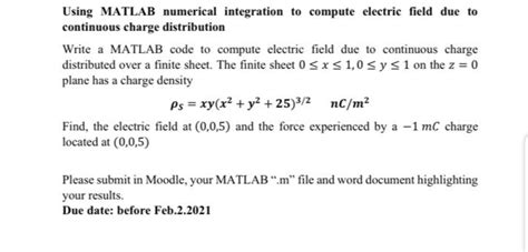 Solved Using Matlab Numerical Integration To Compute