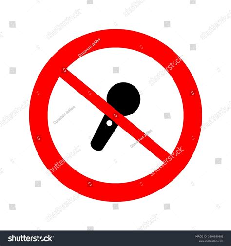 Microphone Forbidden Sign Flat Style Stock Illustration 2186880981 Shutterstock