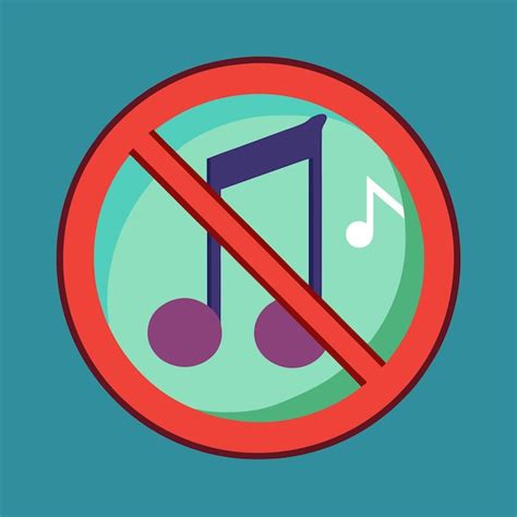 No Music Allowed Sign Vector Clear And Restrictive Design For Quiet