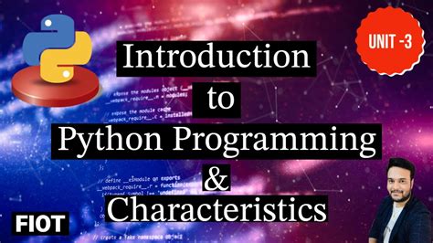 Introduction To Python Programming Characteristics Fundamentals Of Iot Fiot Cse