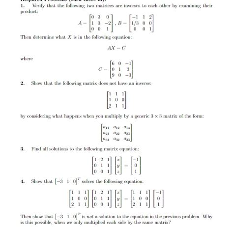Solved 1 Verify That The Following Two Matrices Are