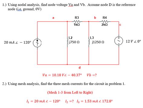 Solved Using Nodal Analysis Find Node Voltage Va And Chegg