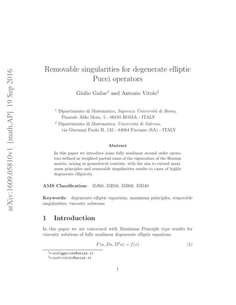 Pdf Removable Singularities For Degenerate Elliptic Pucci Operators
