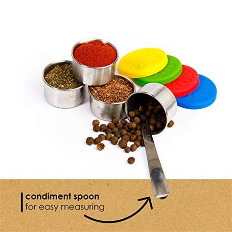 Stainless Steel Condiment Containers Set 4 Reusable Condiment Mini Stainless Steel Condiment Containers Set 4 Reusable Condiment Mini