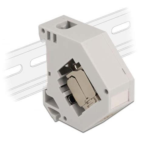 Din Railadapter Met Keystone Module Type Cat 6a Aansluiting 1 Rj45 Aansluiting 2 Lsa