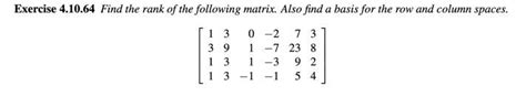 Solved Exercise 4 10 64 Find The Rank Of The Following Chegg Com