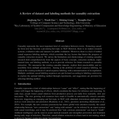 A Review Of Dataset And Labeling Methods For Causality Extraction Acl Anthology