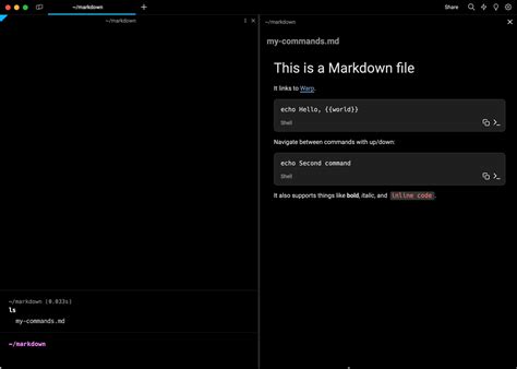 markdown viewer warp documentation