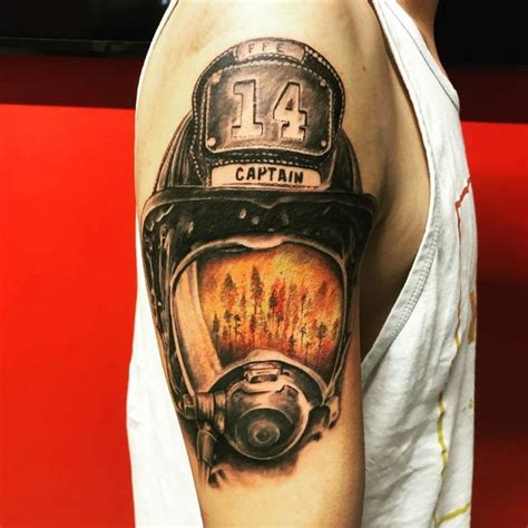 American Traditional Firefighter Tattoo