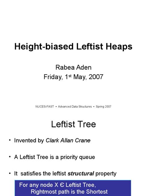 Height Biased Leftist Heaps Advanced Pdf Algorithms And Data Structures Mathematical Concepts