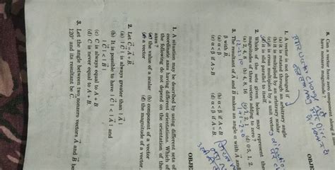 can a vector have zero component along a a have nonzero magnitude 1 a