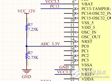 STM32实现对12V电压的检测 微波EDA网
