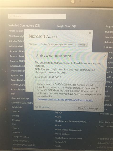 Help Cant Conect Ms Access File To Tableau Rtableau