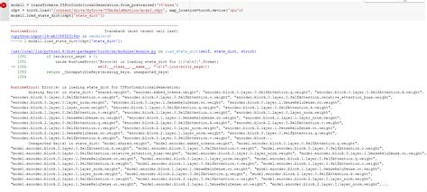 Error While Loading Model File Ckpt File Missing Keys In State