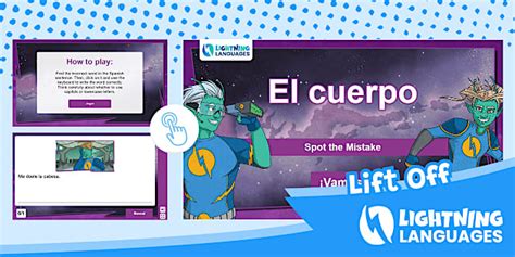 👉 Lightning Languages Spanish The Body Spot The Mistake Game