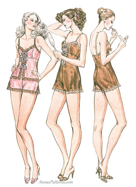 Intimates Sewing Pattern Lingerie Teddy Camisole Panties Lace Undergarments XS L 940