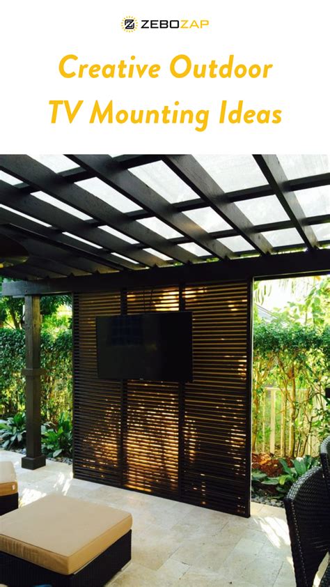 Creative Outdoor Tv Mounting Ideas Outdoor Tv Patio Patio Tv Outdoor Tv