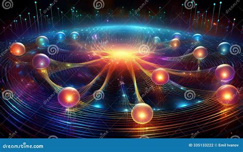 Quantum Computing Showing Qubits Processing Information Stock Illustration Illustration Of