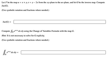 Solved Let F Be The Map U X Y V Y X From The Chegg