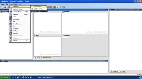 Sap Bw Sap Bex Query Designer Menus And Toolbar Youtube