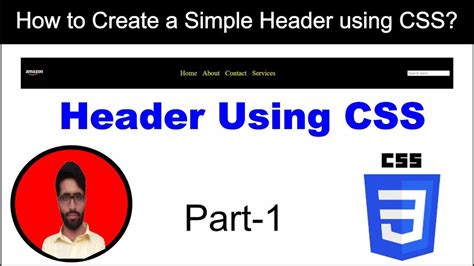 How To Create A Simple Header Using Css Css Course In Urdu And Hindi Css Header Course Mr