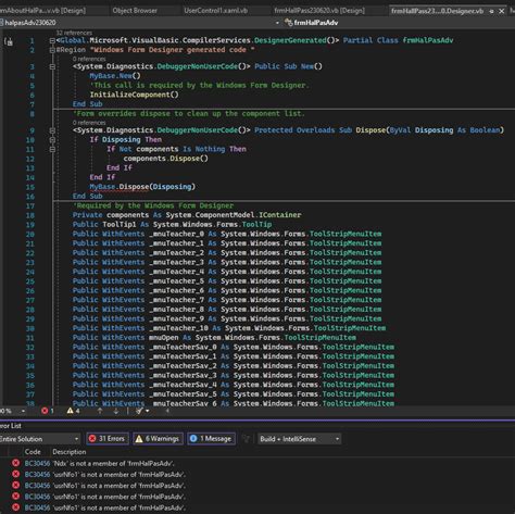 Solving Error Bc30456 Dispose Is Not A Member Of Object Microsoft Qanda