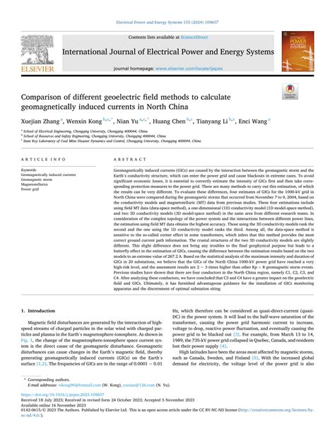 Pdf Comparison Of Different Geoelectric Field Methods To Calculate