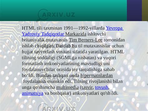Html Tilida Matn Rang Jadval Va Rasmlar Bilan Ishlovchi Teglar