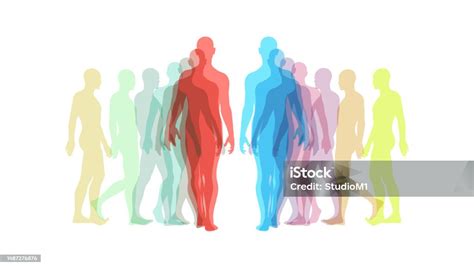 패션쇼 남자가 걷는다 투명한 겹치는 색상 실루엣 걷는 남자 애니메이션 프레임 인쇄물 웹 사이트 포스터 플래카드 또는 벽지를 위한 벡터 그림 벡터에 대한 스톡 벡터 아트 및