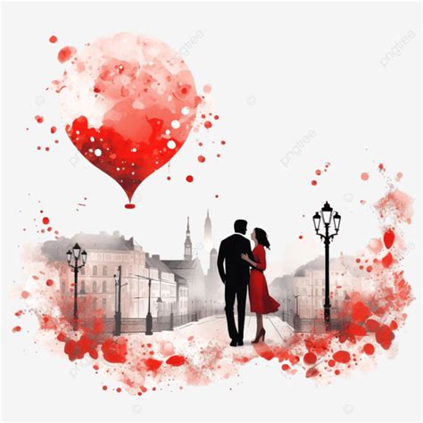 발렌타인 데이에 예쁜 커플이 있는 도시 배경 발렌타인 데이 배경 심장 배경 커플 배경 Png 일러스트 및 이미지 에 대한 무료 다운로드 Pngtree