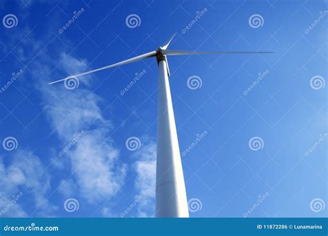 Electric Wind Turbine Windmill Installation Wind Turbine With Blue Sky