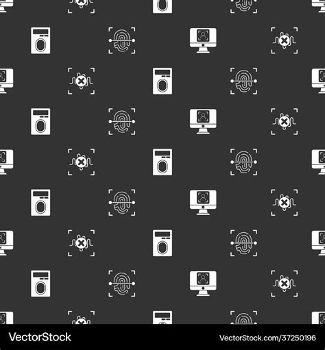 Set Face Recognition Rejection Voice Fingerprint Vector Image