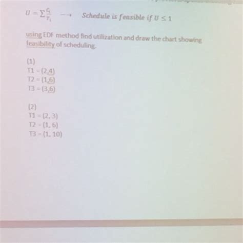 solved schedule is feasible if u s1 t 7 using edf method