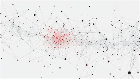 Abstract Network Connections With Red Nodes On White Background Stock