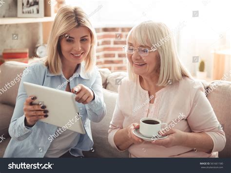 Beautiful Mature Mother Her Adult Daughter Stock Photo Shutterstock