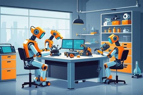 Premium Photo Depict A Robotics Lab Corner With Babes Working On Assembling And Programming