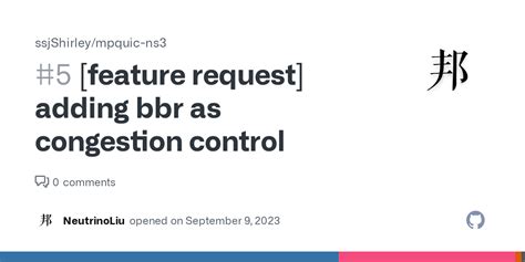 Feature Request Adding Bbr As Congestion Control Issue
