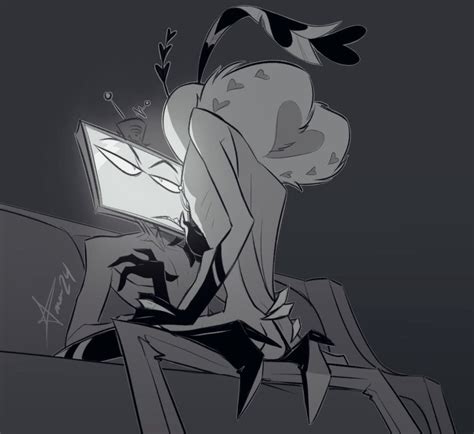 Rule 34 Black And White Couch Couch Sex Sketch Valentino Hazbin
