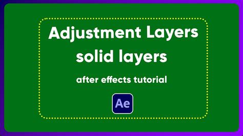 Adjustment Layers - Solid Layers Ep30 (after effects tutorial) - YouTube