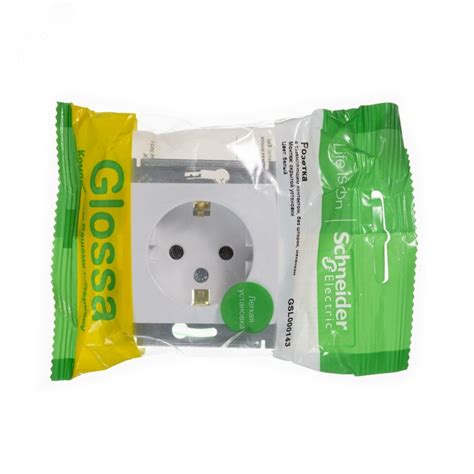 GLOSSA Розетка с заземлением в рамку белая артикул GSL000143 Systeme ...