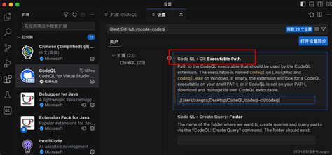 【作者踩坑总结0错版】vscode配置codeql macbook m1 m2芯片 arm codeql分析软件对源码语言有什么要求 csdn博客